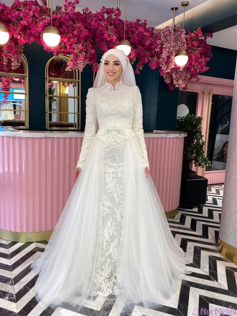 2022 Modasını Vurgulayan En Şahane 35 Tesettür Gelinlik Modeli
