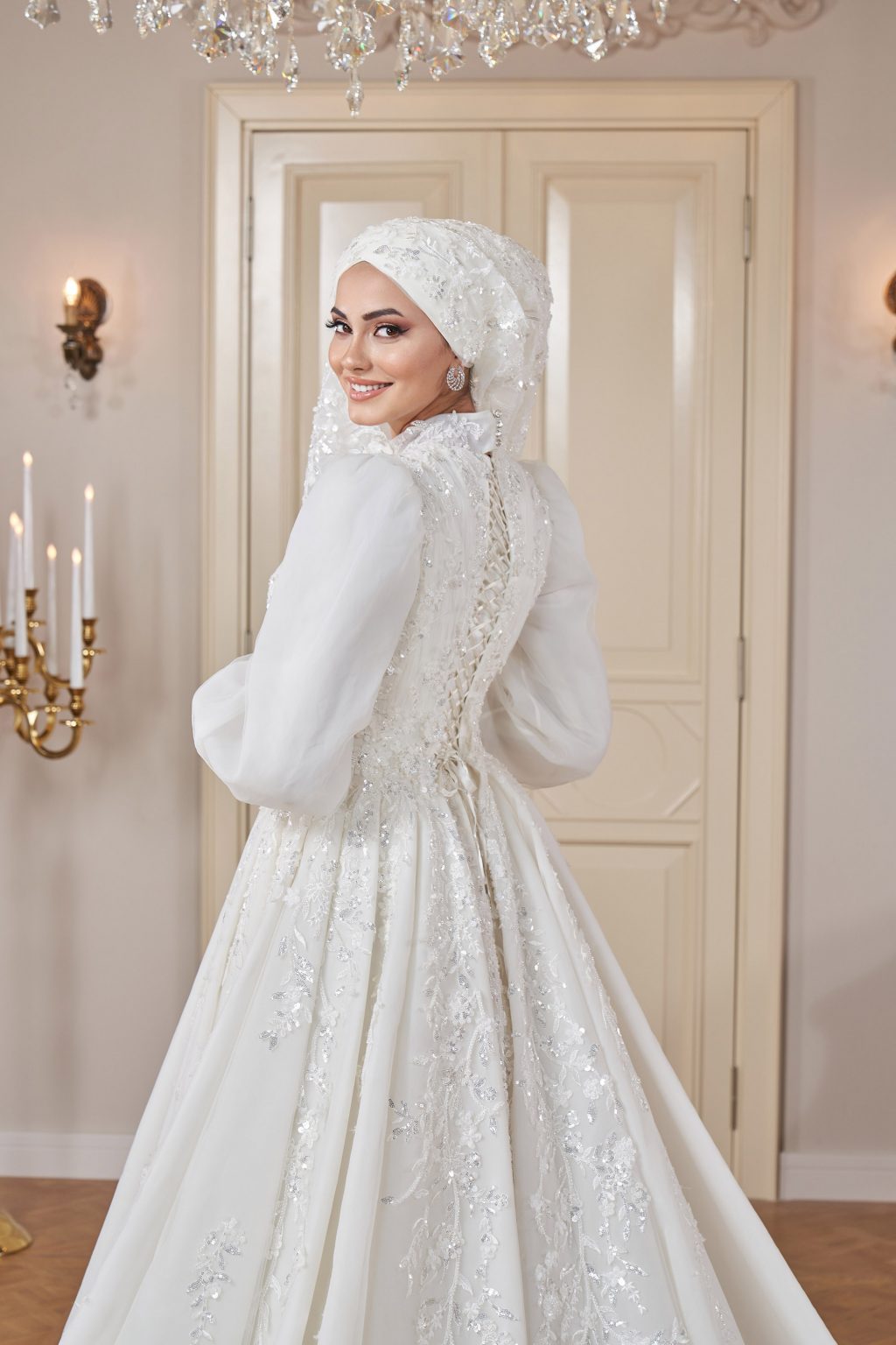 Yüz Şeklinize Uygun Tesettür Gelin Duvağı Tasarımları